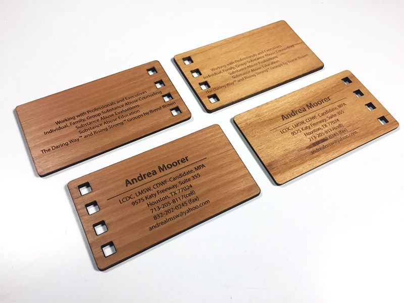 Laser Engraved Business Cards On Wood Metal Plastic Starting At 1 30