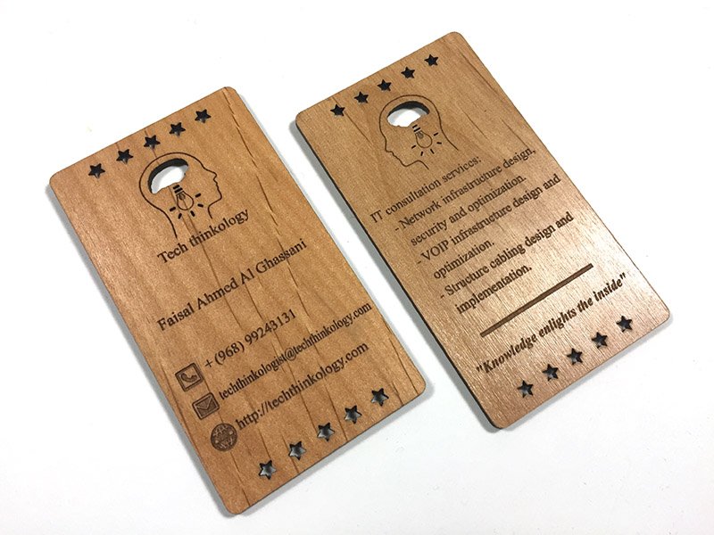Laser Engraved Business Cards On Wood Metal Plastic Starting At 1 30